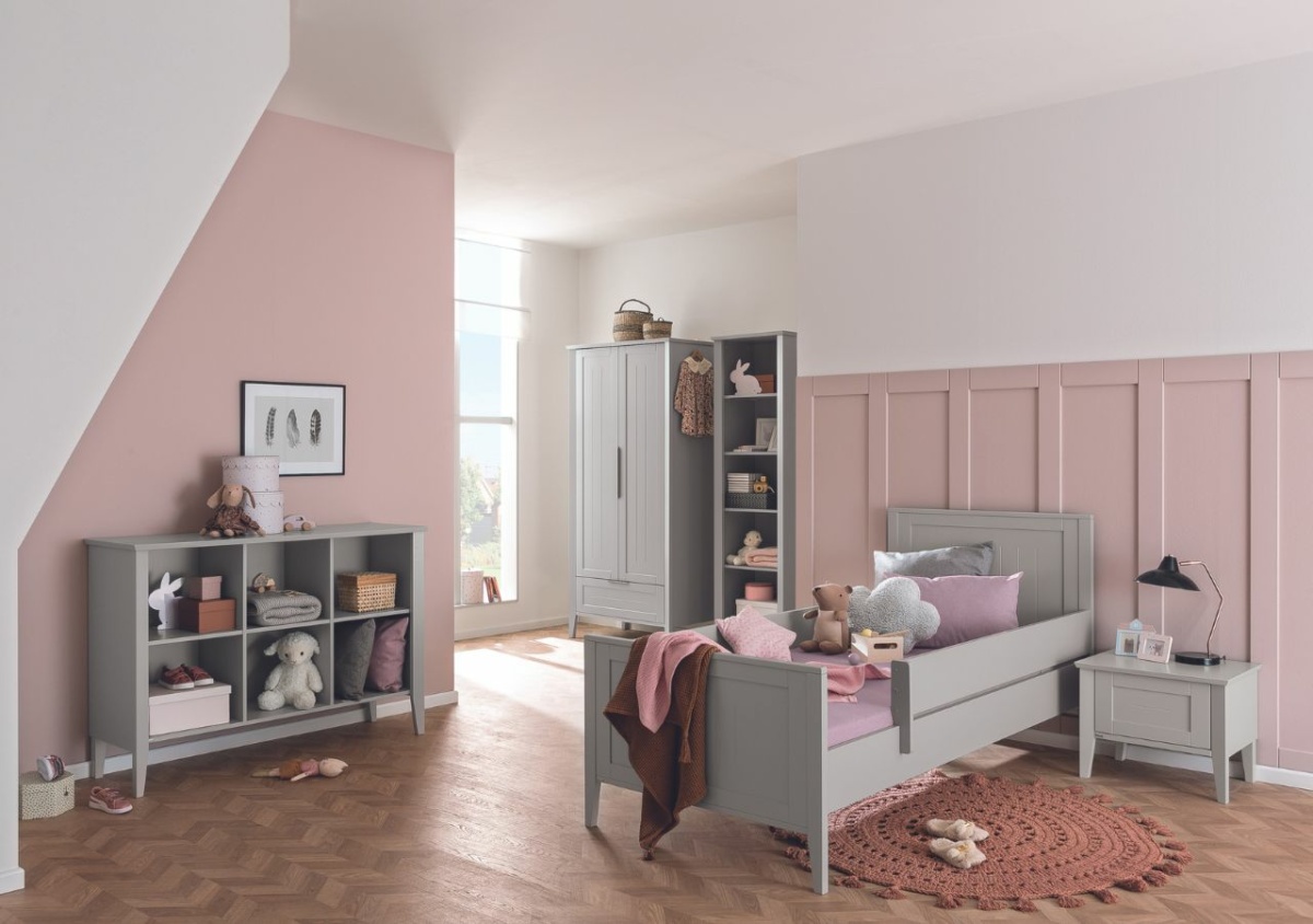 Luxus Kinderzimmer Rosa Grau Wand Bild